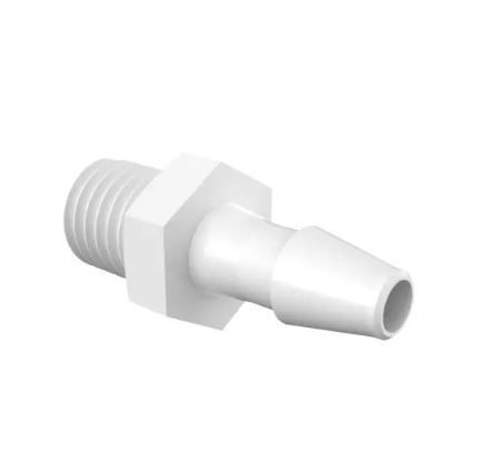B-EA-100029-WN Adapter 1/4-28 UNF Thread x 1/8 Barb in White Nylon