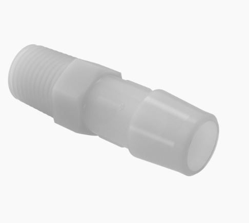 B-EA-100049-80NK7 Adapter Schedule 80 1/4 NPT Thread x 1/2 Barb in Natural Kynar 740