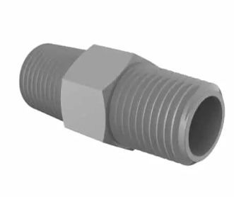 B-EN-100004-PVDF Gray PVDF Nipple 1/8 NPT