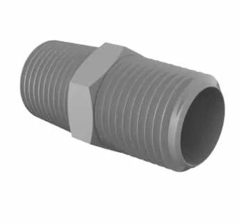 B-EN-100007-PVDF Gray PVDF Nipple 1/2 NPT